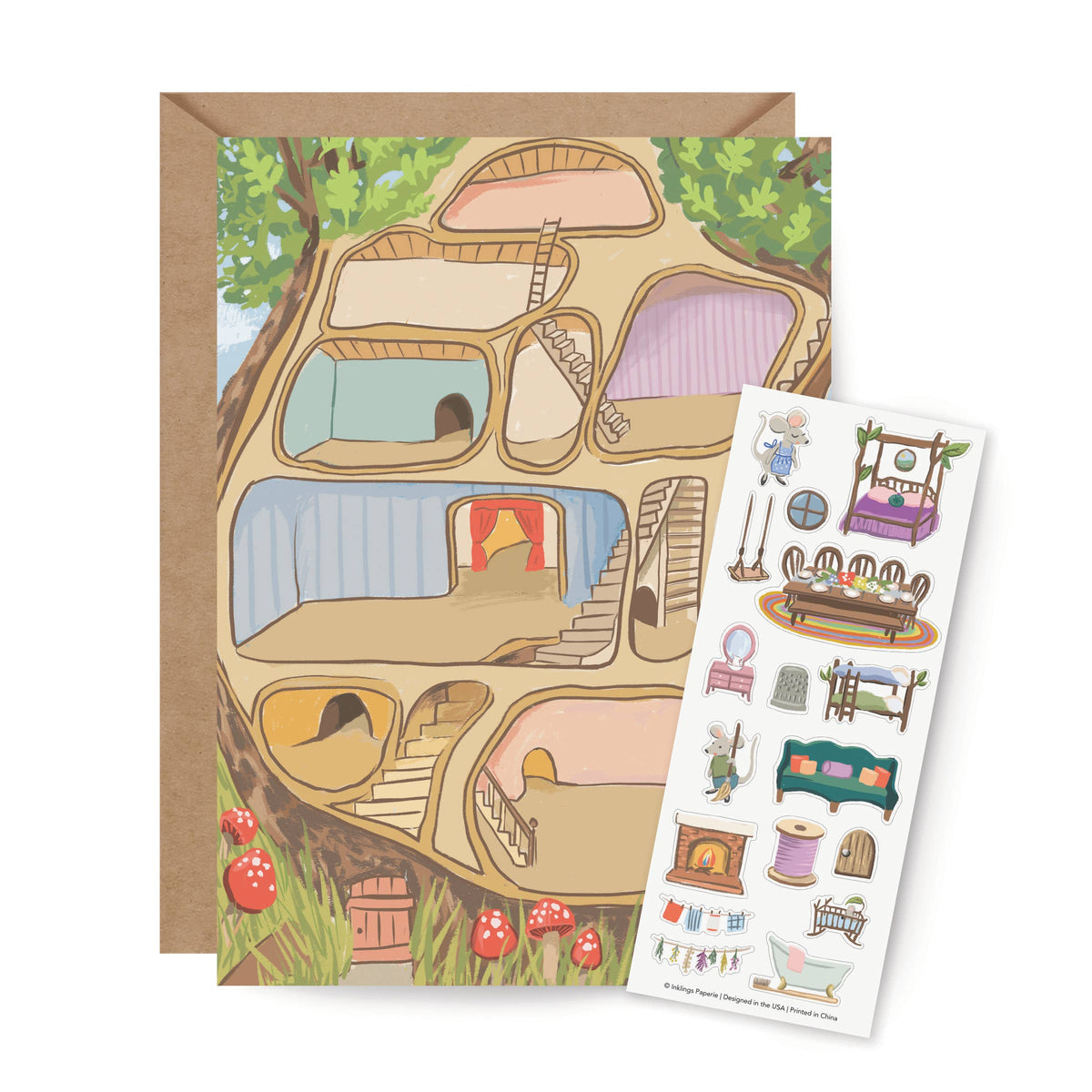 Sticker Scene Card - Mouse House – The Modern Munchkin Co.
